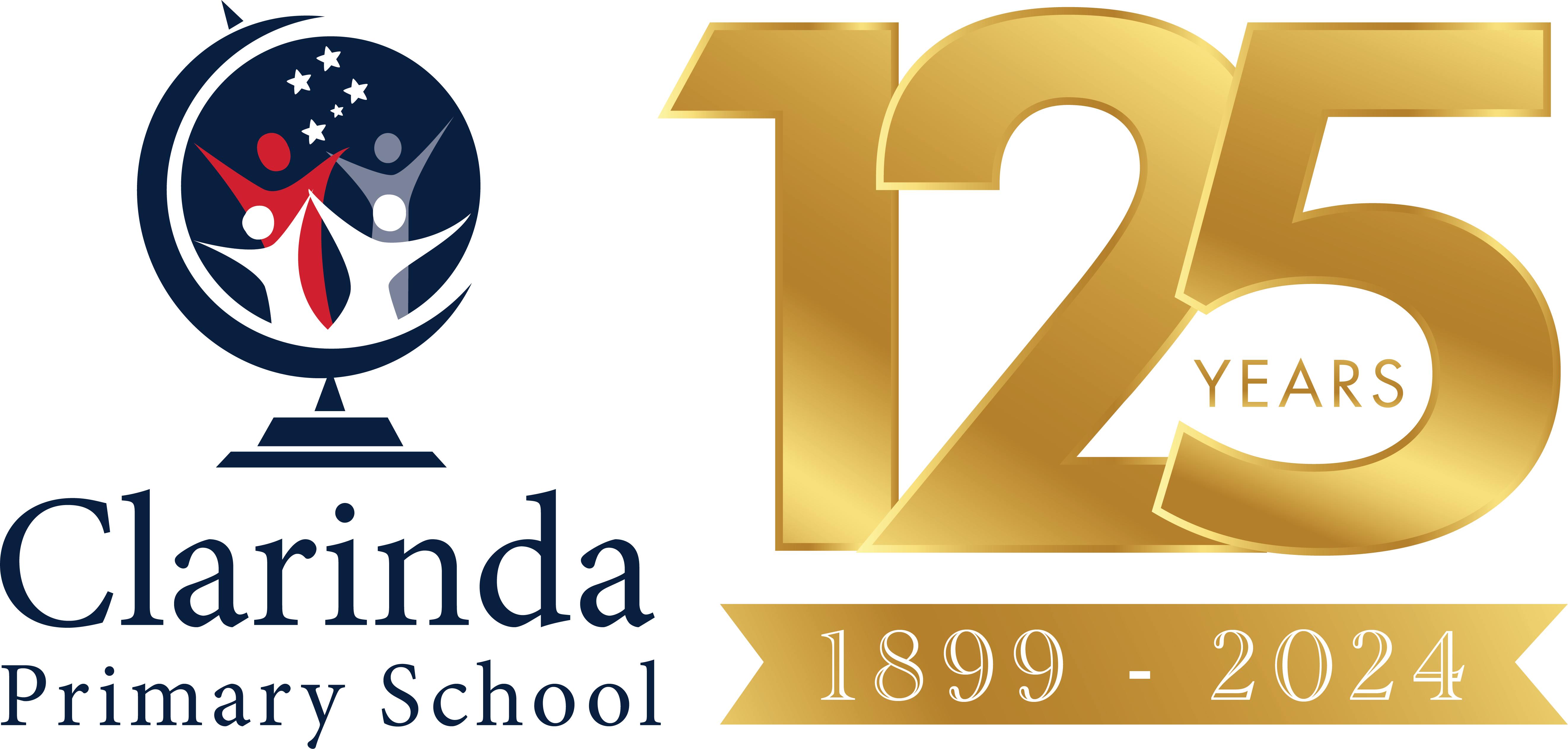 Clarinda 125 Years Logo Landscape Trans - Clarinda Primary School